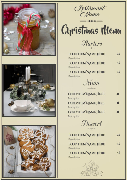 Christmas Menu Card Template | PosterMyWall
