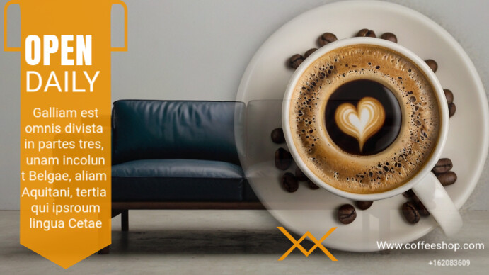 Grey Coffee Youtube Thumbnail Template | PosterMyWall