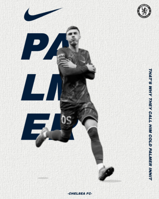 Plantilla de Grey Cole Palmer Chelsea FC Football Player Poster ...