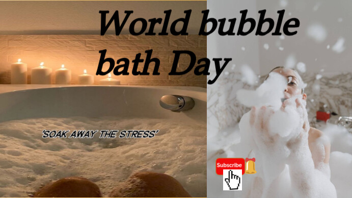 Grey Collage Bubble Bath Day Youtube Thumbnail Template | PosterMyWall