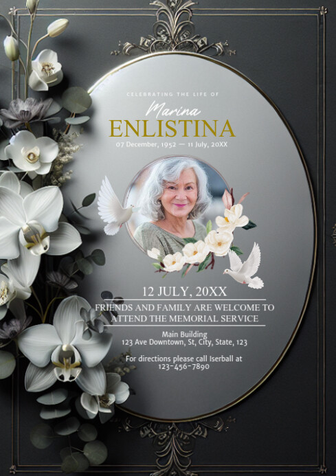 Copy of Grey Collage Funeral Program Template A4 | PosterMyWall