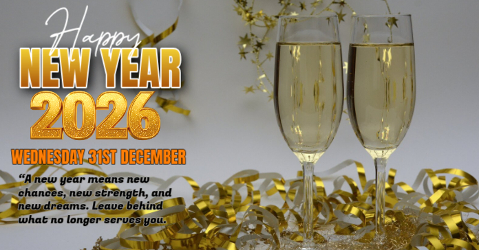 Grey Collage Happy New Year 2026 Facebook Ad Template | PosterMyWall