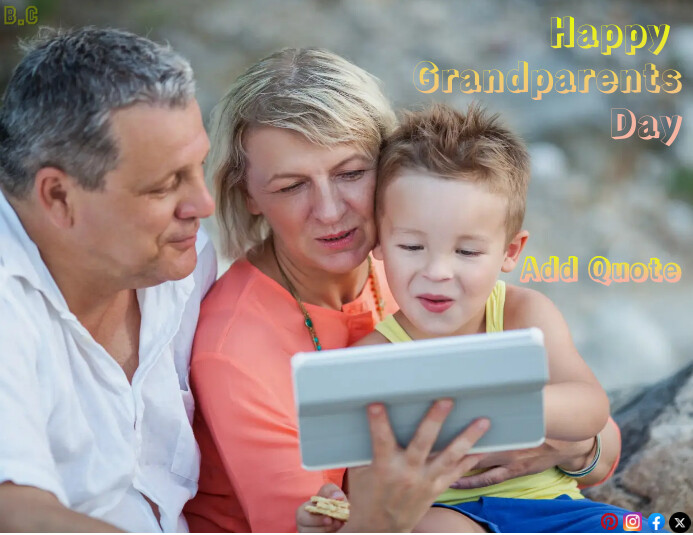 Copy of Grey Collage Heartwarming Grandparents' Day C | PosterMyWall