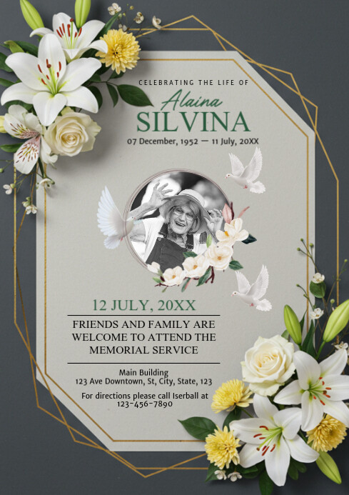 Copy of Grey Collage In Loving Memory Poster A4 | PosterMyWall