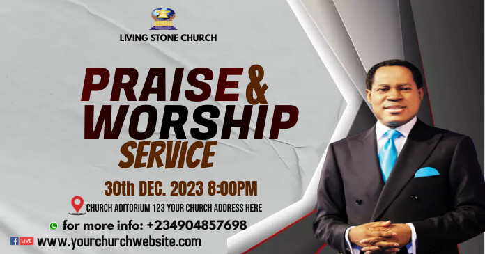 Plantilla de Grey Collage Praise And Worship Facebook Shar | PosterMyWall