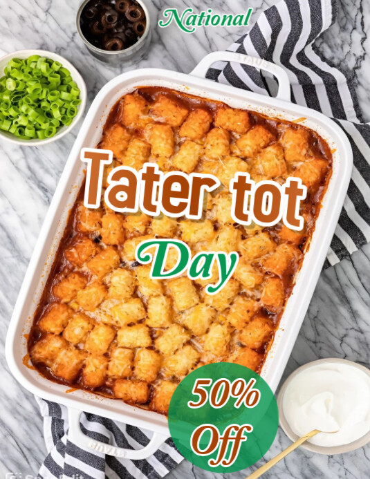 Grey Collage Tater Tot Day Flyer (us Letter) Template | PosterMyWall