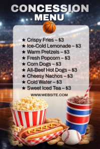 White Concession Menu Flyers Template | PosterMyWall