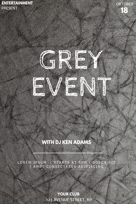 Grey event party flyer template | PosterMyWall