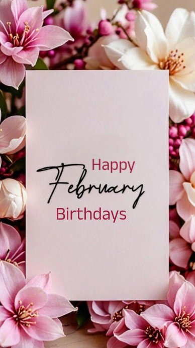 Plantilla de Grey February Birthdays WhatsApp Status | PosterMyWall