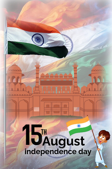 Grey Floral 15 August Poster Template | PosterMyWall