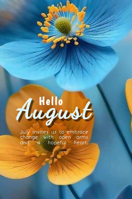 Grey Floral August Banner 4' × 6' Template | PosterMyWall