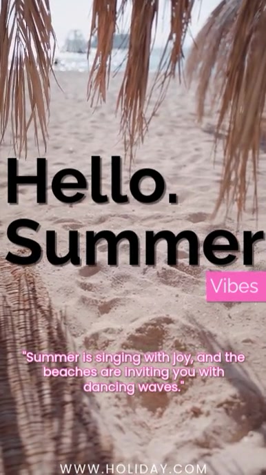 Grey Floral Beach Party Time For Summer Weekend Reel Instagram Template ...