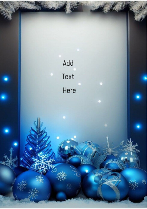 Copy of Grey Floral Christmas Greeting Card A4 | PosterMyWall