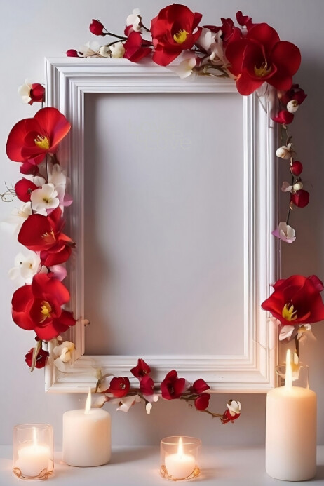 Copy of Grey Floral Floral Frame Poster | PosterMyWall