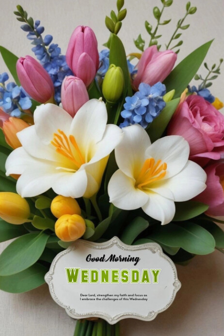 Grey Floral Good Morning Poster Template | PosterMyWall