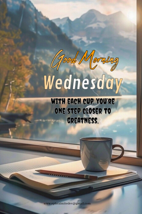 Modèle Grey Floral Good Morning Wednesday Poster | PosterMyWall