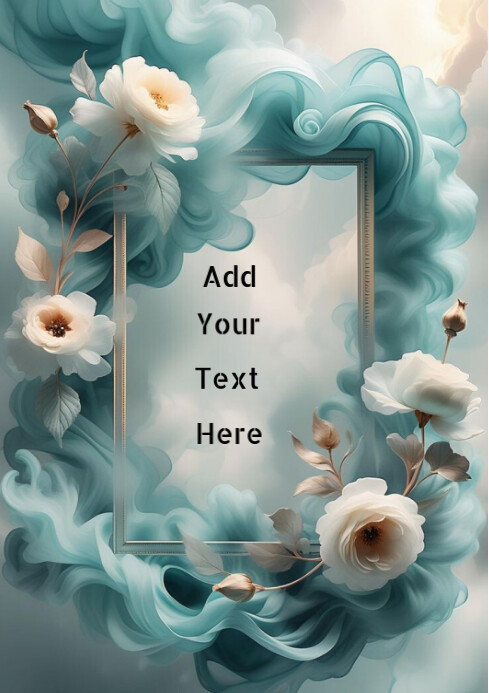 Grey Floral Greeting Card A4 Template | PosterMyWall