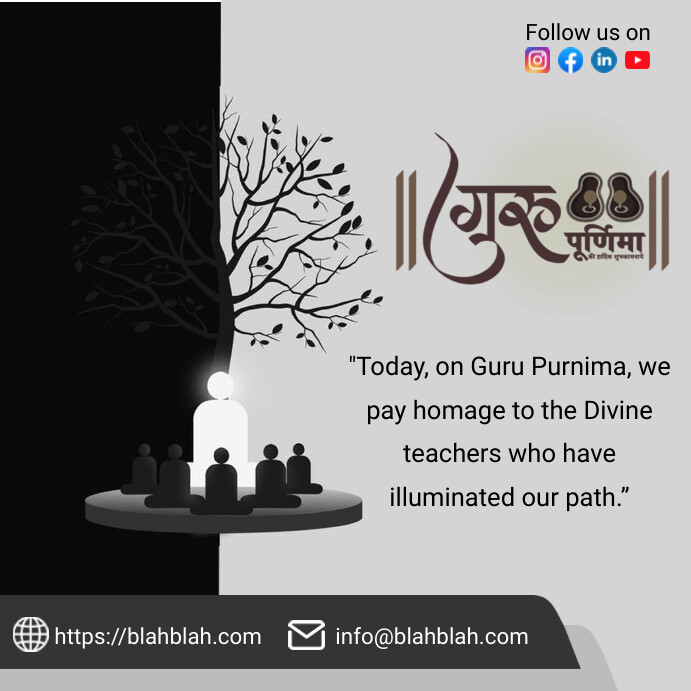 Copy of Grey Floral Happy Guru Purnima Instagram Pos | PosterMyWall