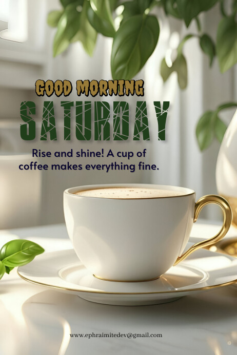 Copy of Grey Floral Happy Saturday Poster | PosterMyWall