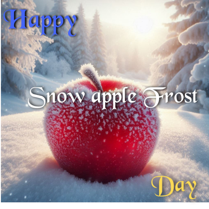 Copy of Grey Floral Happy Snow Apple Frost Day Instagram Post ...