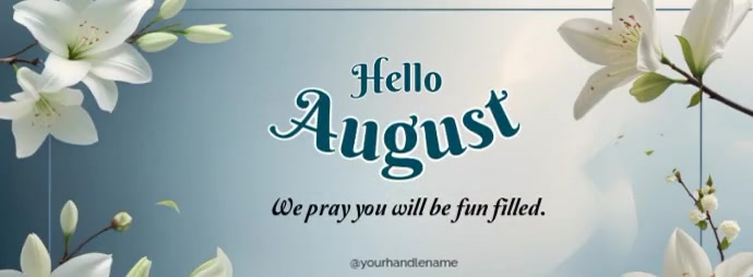 Modèle Grey Floral Hello August Facebook Cover Photo | PosterMyWall