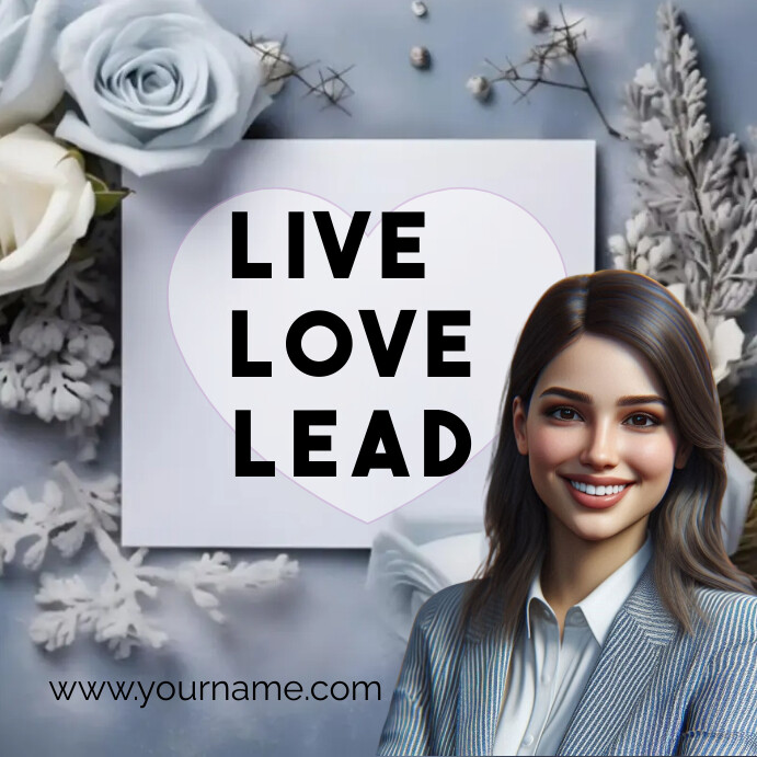 Grey Floral Inspirational Quote For Life Inst Template | PosterMyWall