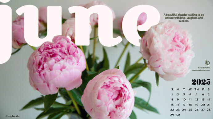 Copy of Grey Floral June 2025 Desktop Wallpaper Digital Display (16:9 ...