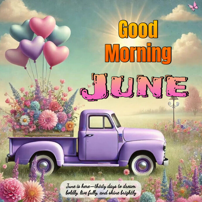 Grey Floral June Post Logo Template | PosterMyWall