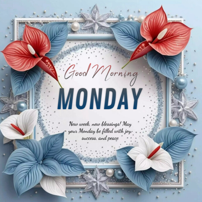 Copy of Grey Floral Monday Logo | PosterMyWall