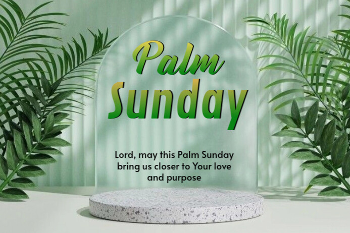 Copy of Grey Floral Palm Sunday Label | PosterMyWall