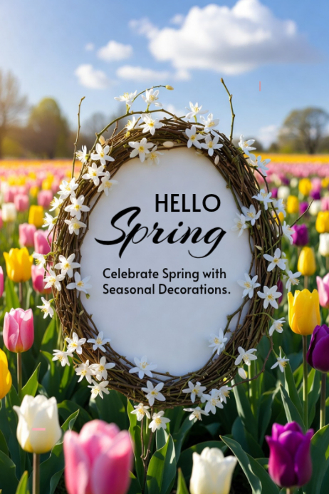 Grey Floral Spring Celebration Poster Template | PosterMyWall
