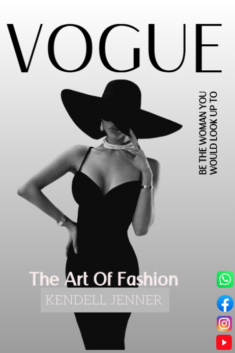 Grey Floral Vogue Poster Template | PosterMyWall