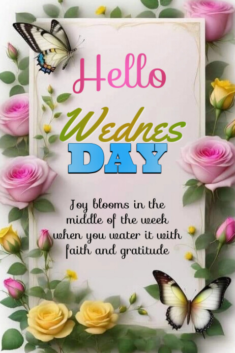 Modèle Grey Floral Wednesday Post Poster | PosterMyWall