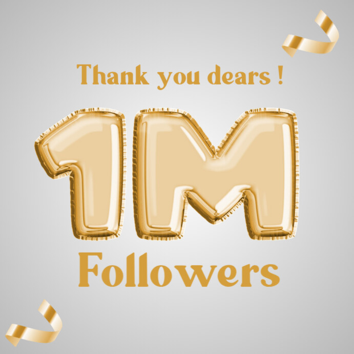Grey Followers Count Instagram Post Template | PosterMyWall