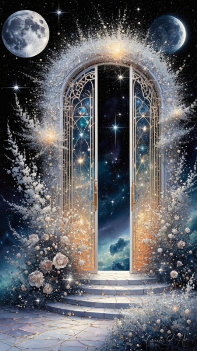 Grey Futuristic Celestial Gateway To The Stars Instagram Story Template ...