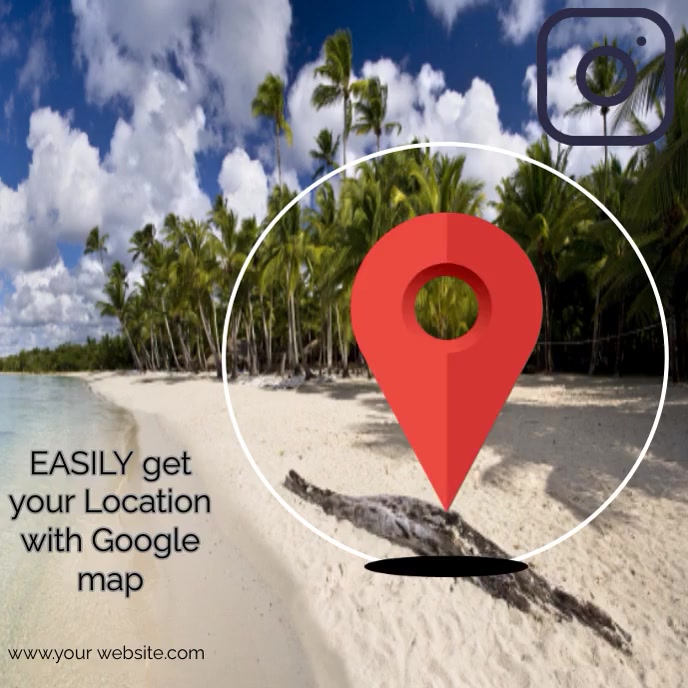Plantilla de Grey Futuristic Google Map Locator Album Cove | PosterMyWall