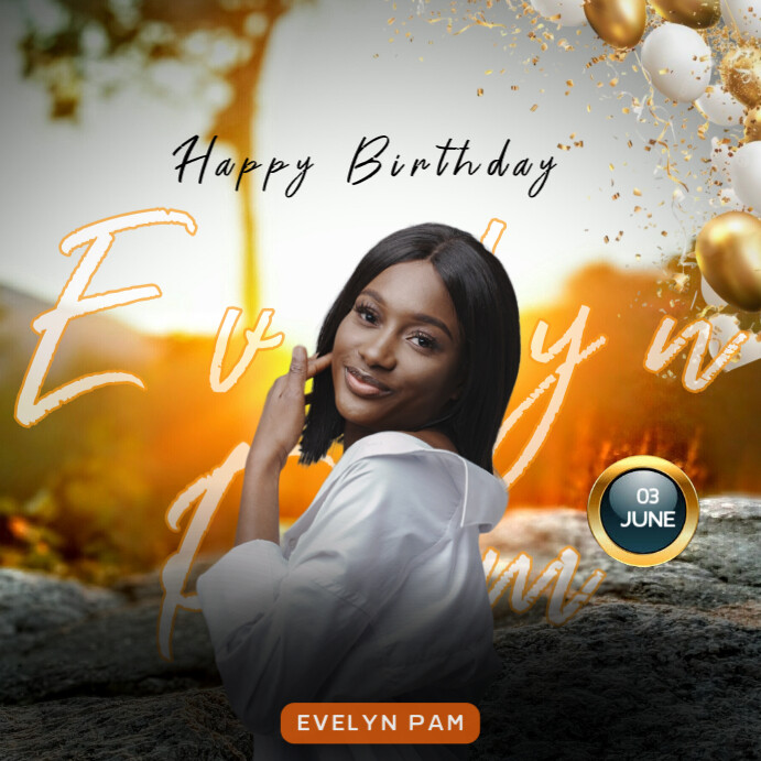 Grey Futuristic Happy Birthday Instagram Post Template | PosterMyWall