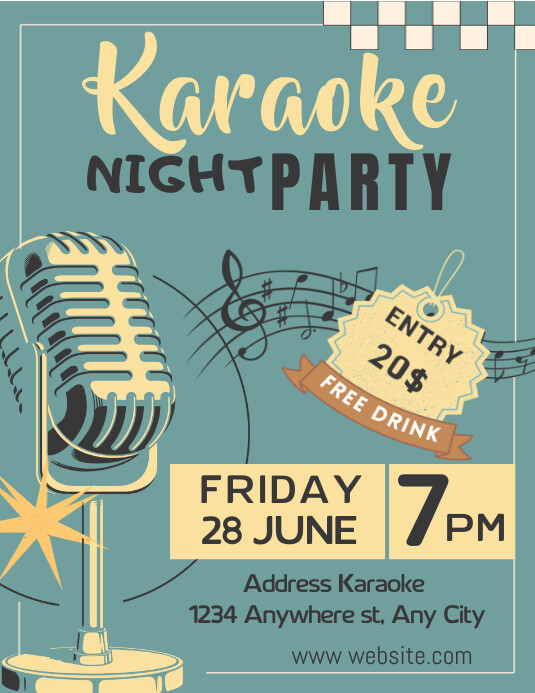 Copy of Grey Futuristic Karaoke Flyer (us Letter) | PosterMyWall
