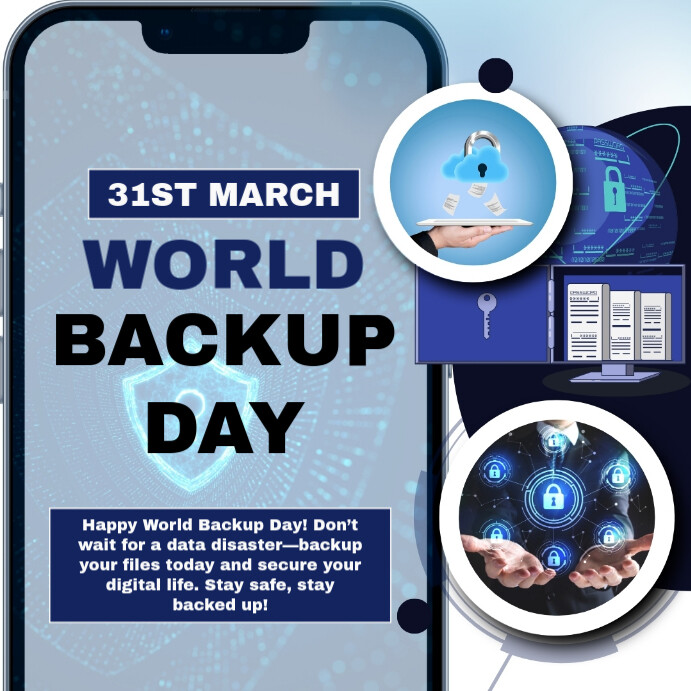 Grey Futuristic World Backup Day Instagram Post Template | PosterMyWall
