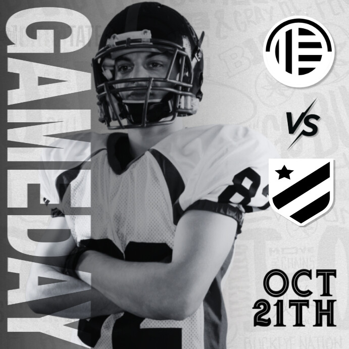 Grey Game Day Football Pos Instagram Template | PosterMyWall