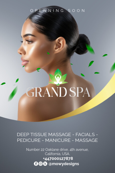 Copy of Grey Geometric Beauty Spa Flyer Poster | PosterMyWall