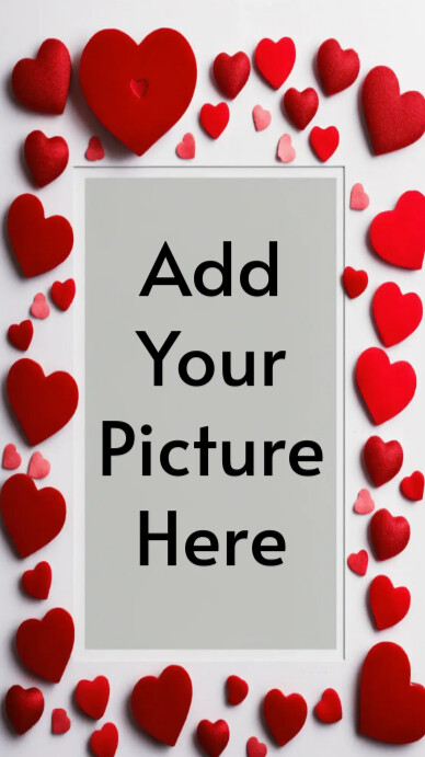 Copy of Grey Geometric Love Forever: Heart-shaped Valentine's Day Photo ...
