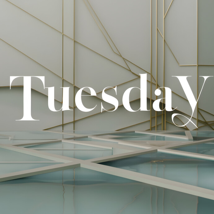 Grey Geometric Tranquil Tuesday With Geometri Template | PosterMyWall