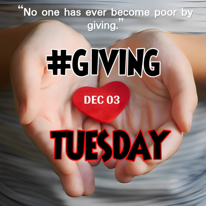 Grey Giving Tuesday Instagram Post Template | PosterMyWall