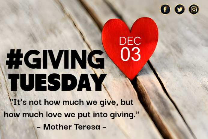 Grey Giving Tuesday Poster Template | PosterMyWall