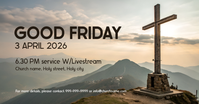 Grey Good Friday Service Facebook Shared Image Template | PosterMyWall