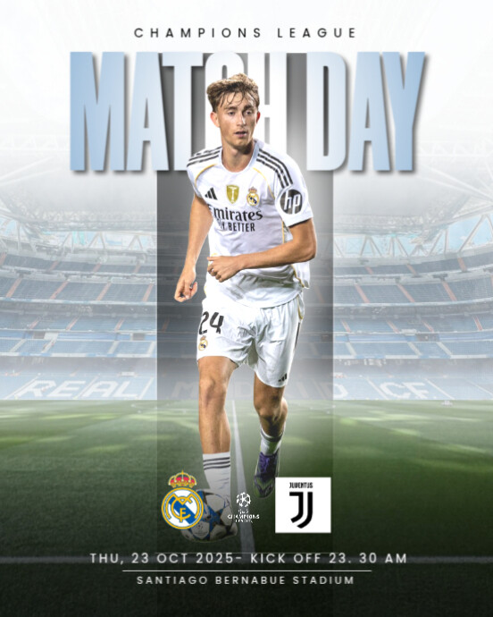 Plantilla de Grey Gradien Soccer Match Day Instagram Portrait ...