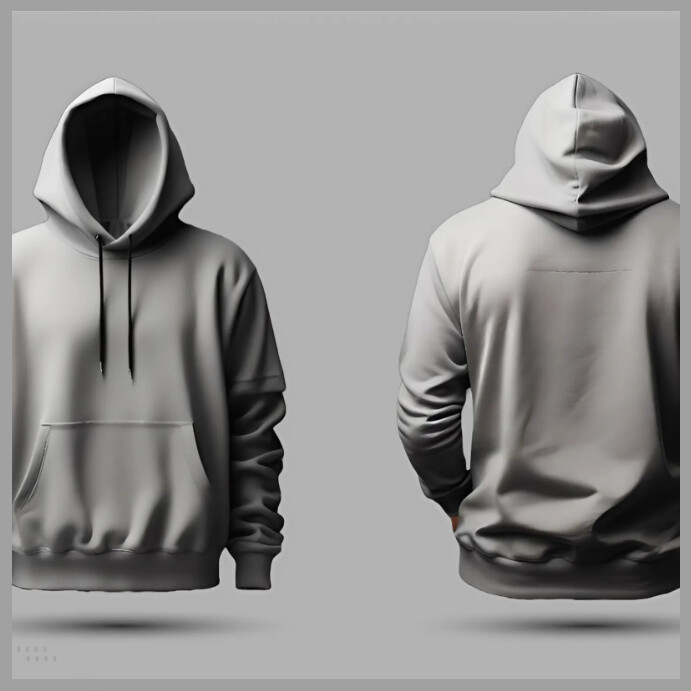 Grey Gradient Ash Color Hoodie Mockup Instagram Post เทมเพลต | PosterMyWall