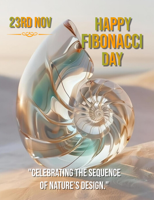 Grey Gradient Happy Fibonacci Day Flyer (us Letter) Template | PosterMyWall