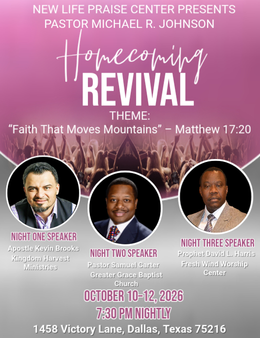 Copy of Grey Gradient Homecoming Revival Event Flyer | PosterMyWall